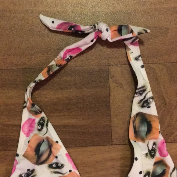 Hot Tuna | Swim | Rare Eyes Lips Graphic Low Cut One Piece | Poshmark